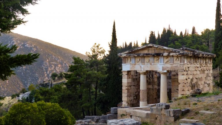 The Archaeological Site Of Delphi In Greece